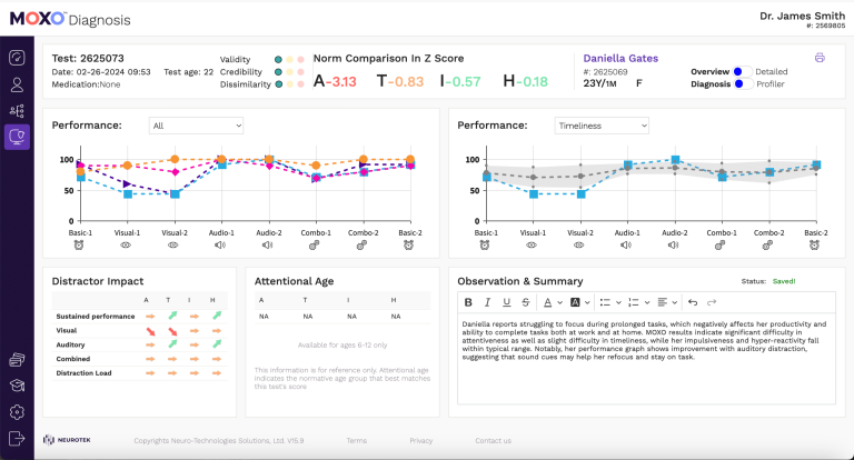 MOXO Diagnosis - Modern Continuous Performance Task